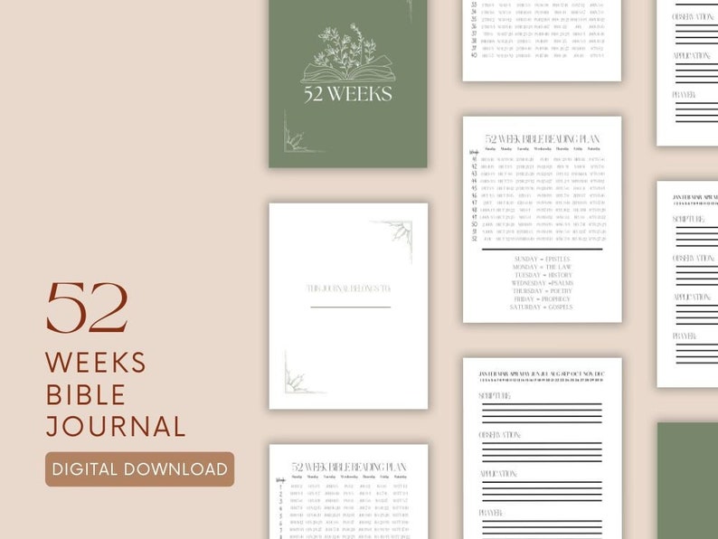 52 Weeks A Year Long Journey in the Bible - Etsy