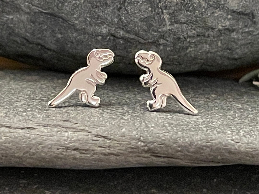 T-rex Dinosaur Tyrannosaurus Rex Earrings in 925 Sterling Silver - Etsy