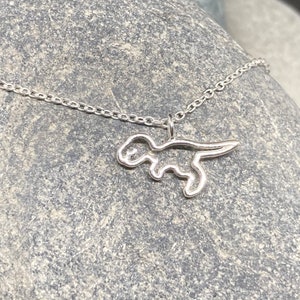 T-rex Tyrannosaurus Rex Dinosaur - 925 Sterling Silver Plain Necklace ...