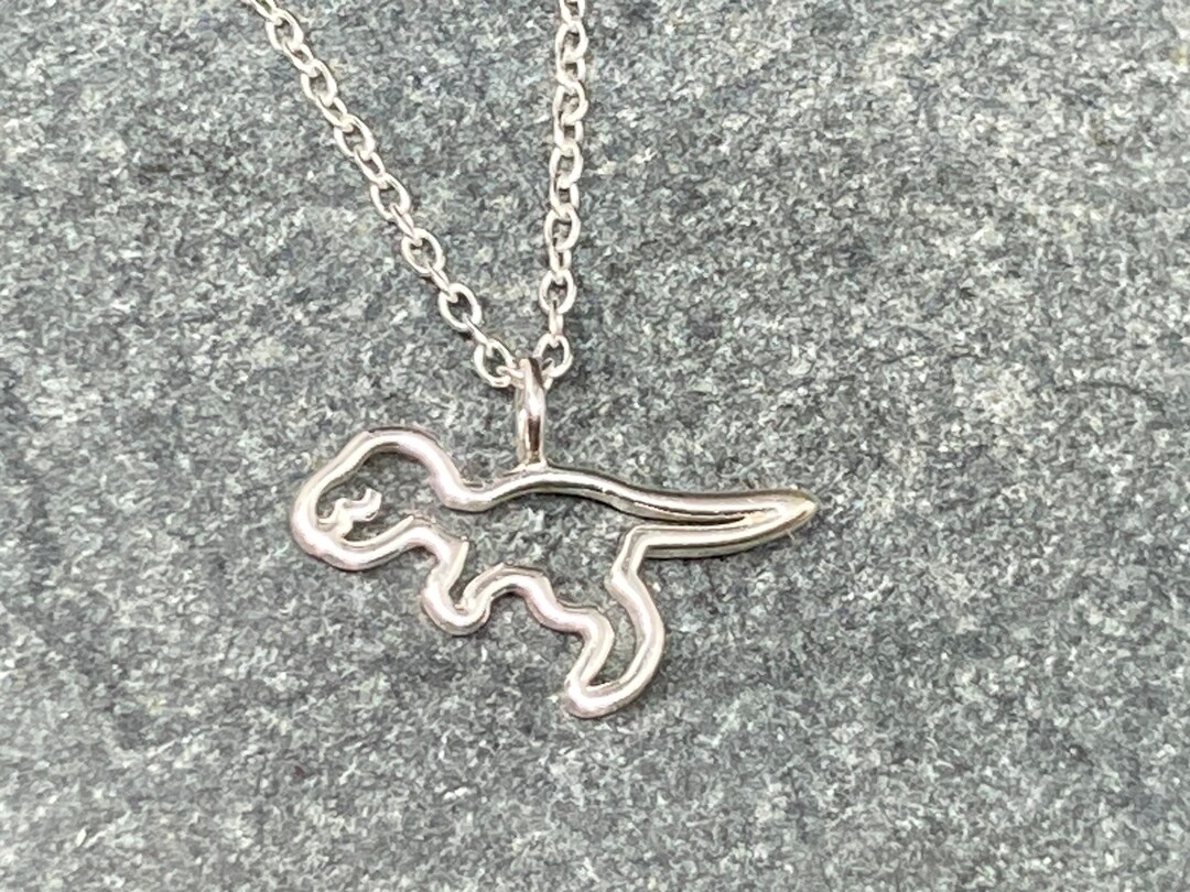 T-rex Tyrannosaurus Rex Dinosaur - 925 Sterling Silver Plain Necklace ...