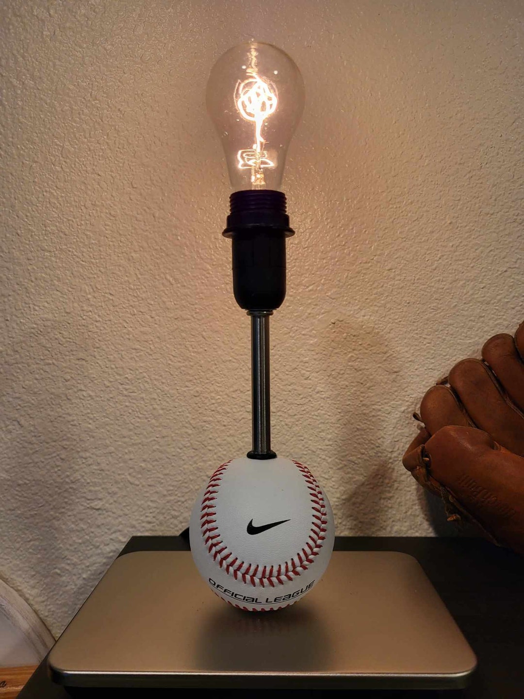 Baseball Table Top Lamp Silver Base - Etsy