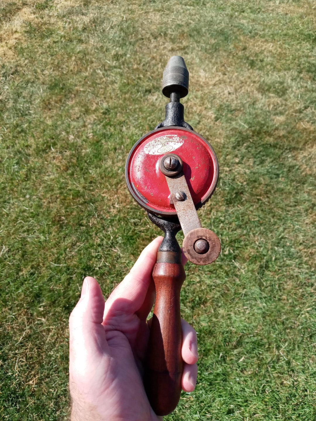 Vintage SKS Red Hand Held Crank Drill - Etsy