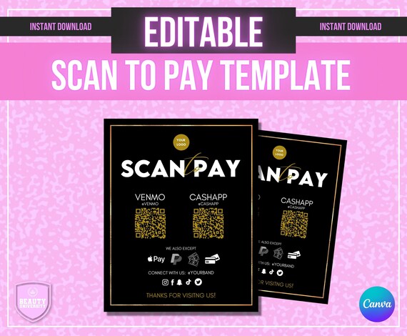 Printable Payment Sign Scan to Pay Template Scan to Pay - Etsy