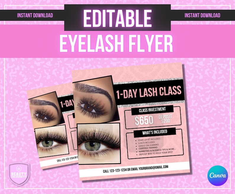 Eyelash Flyer Editable Lash Flyer Eyelash Poster Eyelashes | Etsy