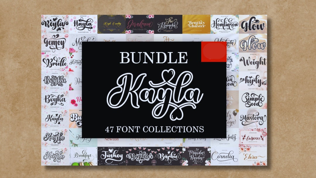Kayla Font Bundle, Handwritten Font, Wedding Font, Modern Font, Display ...