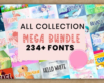 Slab, Serif, Sans Serif Font Bundle |procreate Prints| Vintage Canva ...