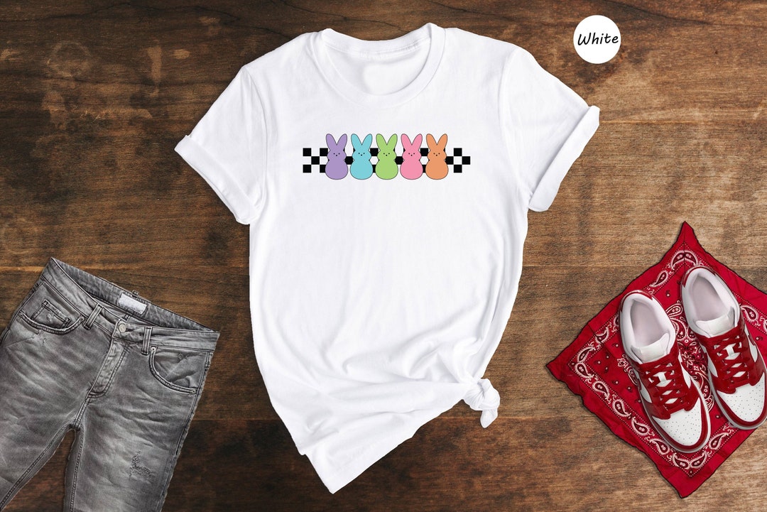 Marshmallow Bunnies Checker Shirt, Bunny Shirt Easter Vibes, Funny ...