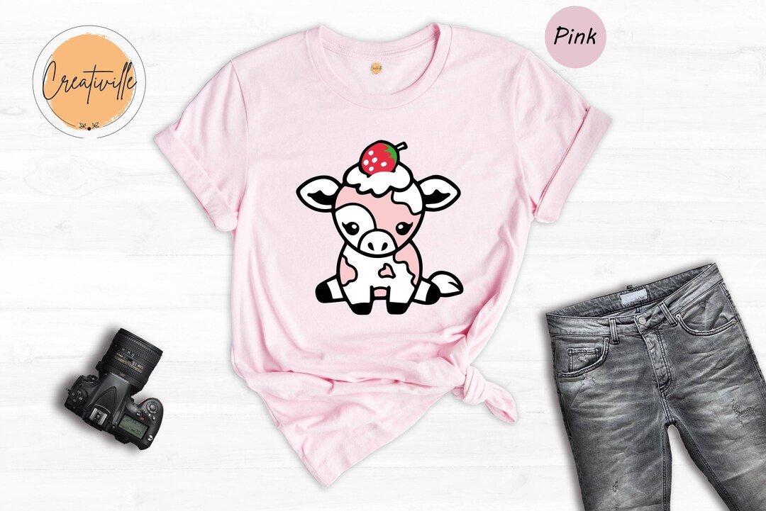 Niedliches Kalb sitzendes Shirt, trauriges Kalb Shirt, Kawaii Tier ...