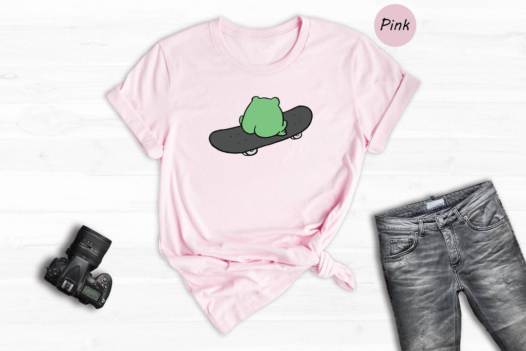 Funny Frog Shirt: Sarcastic Toad on Skateboard, Retro Style - Etsy