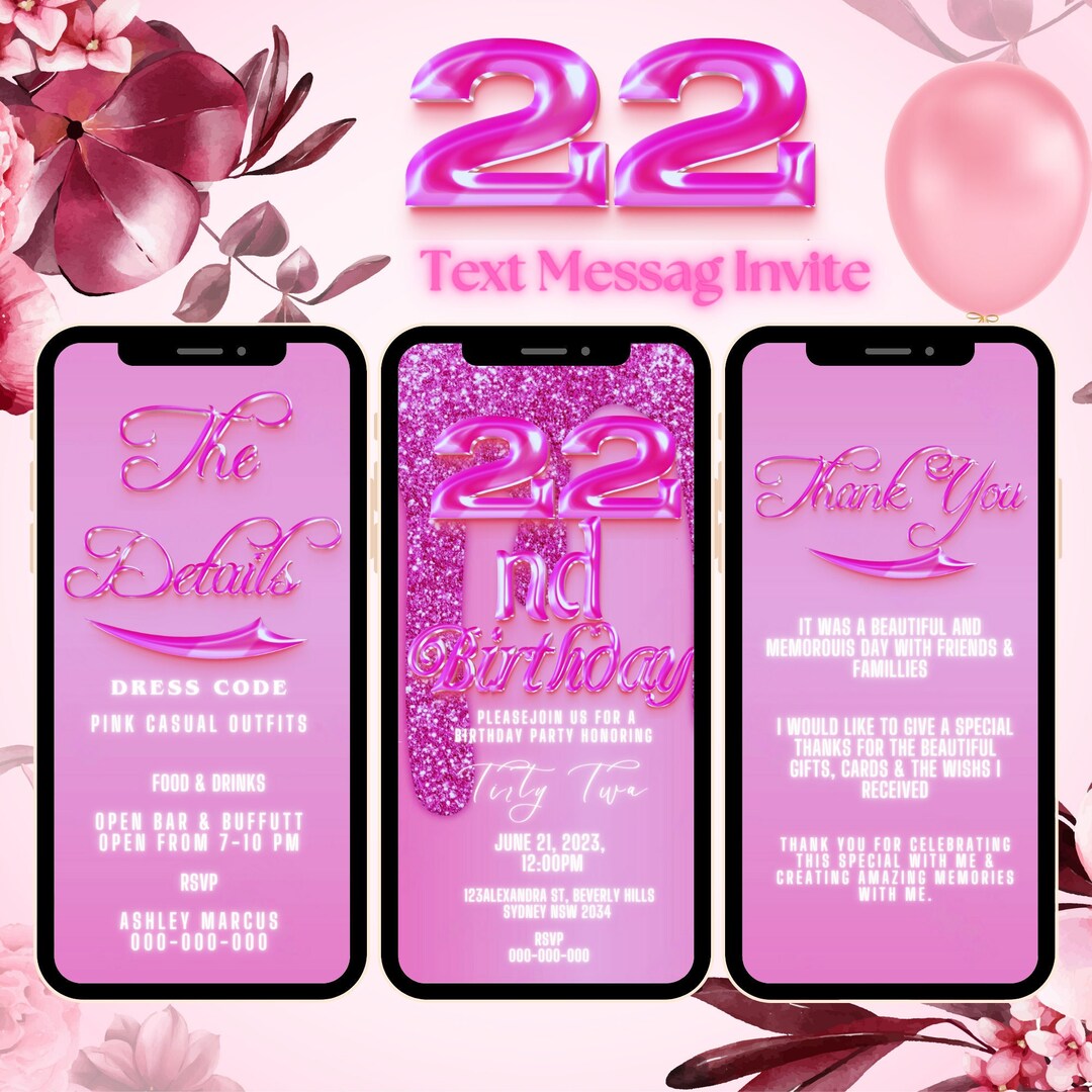 22nd Hot Pink Liquid Dripping Birthday Smartphone & Android - Etsy