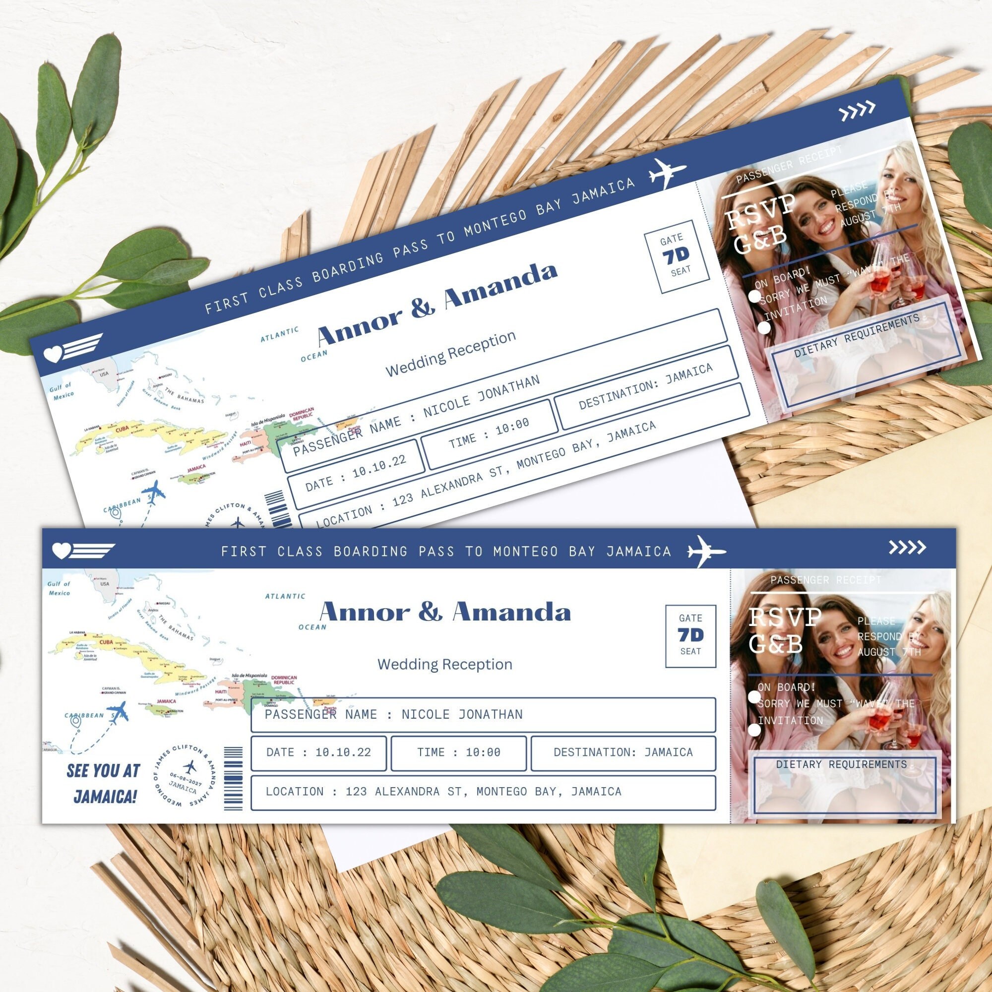 Boarding Pass Bridal Shower Invitations