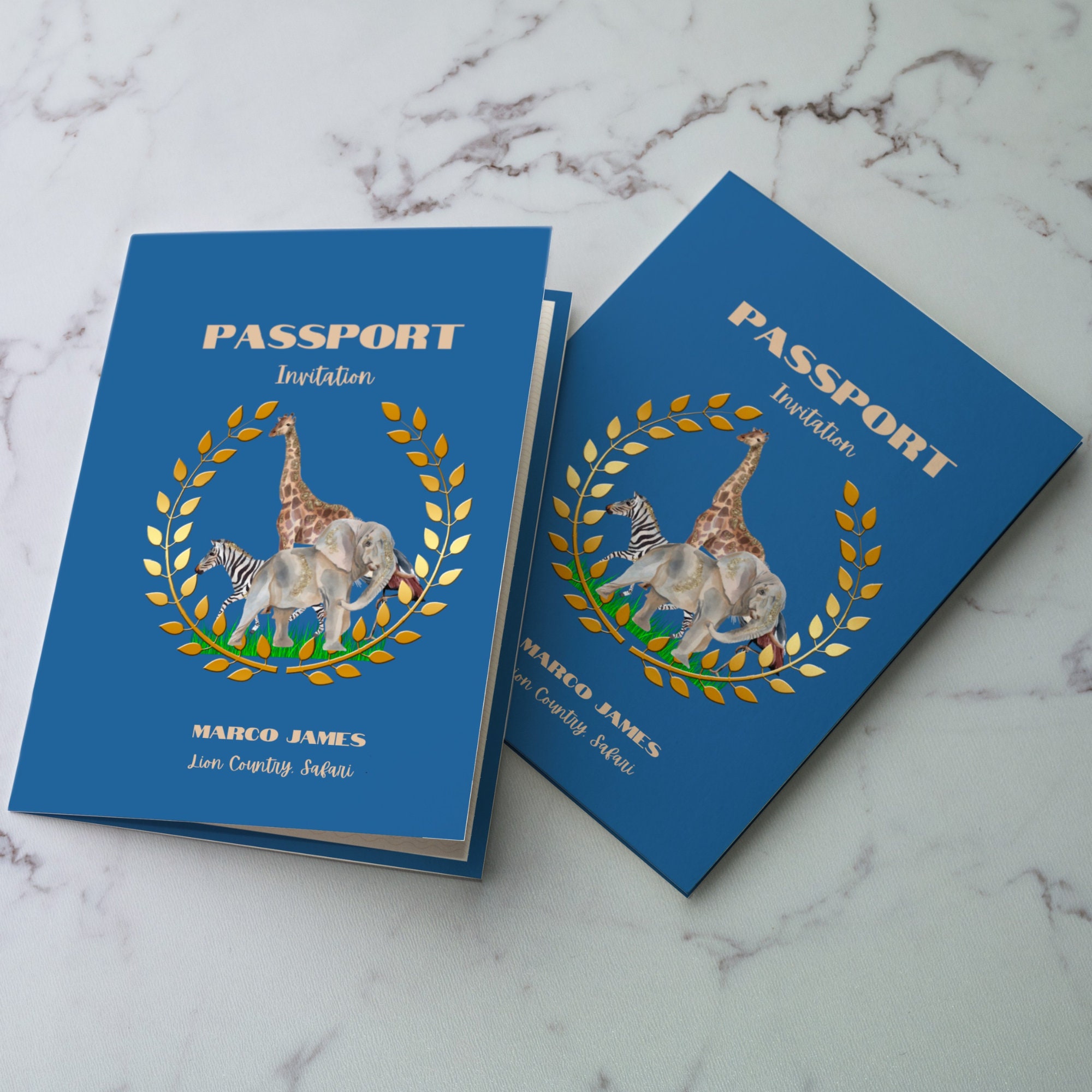 Safari Passport Invitation Template