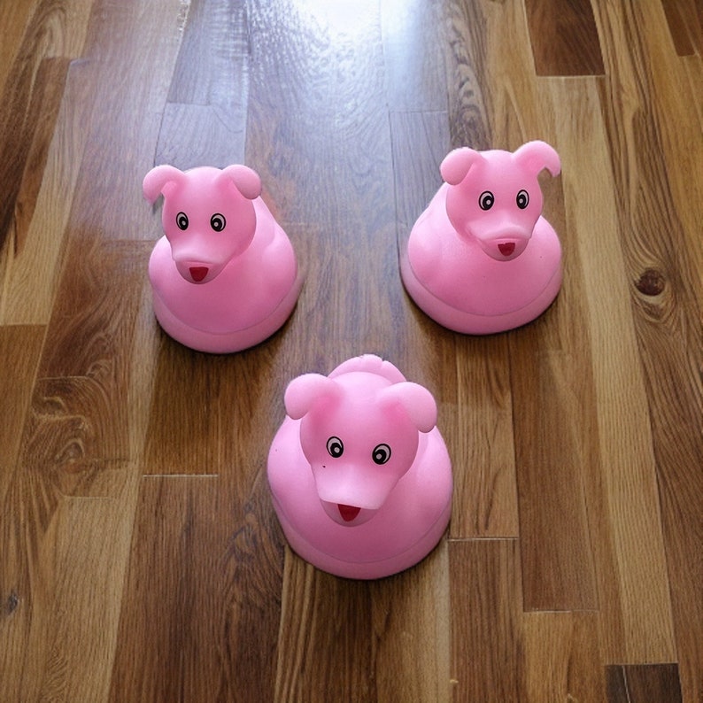 Three Little Pigs Rubber Ducks: Farm Animal Bath Toys - Etsy