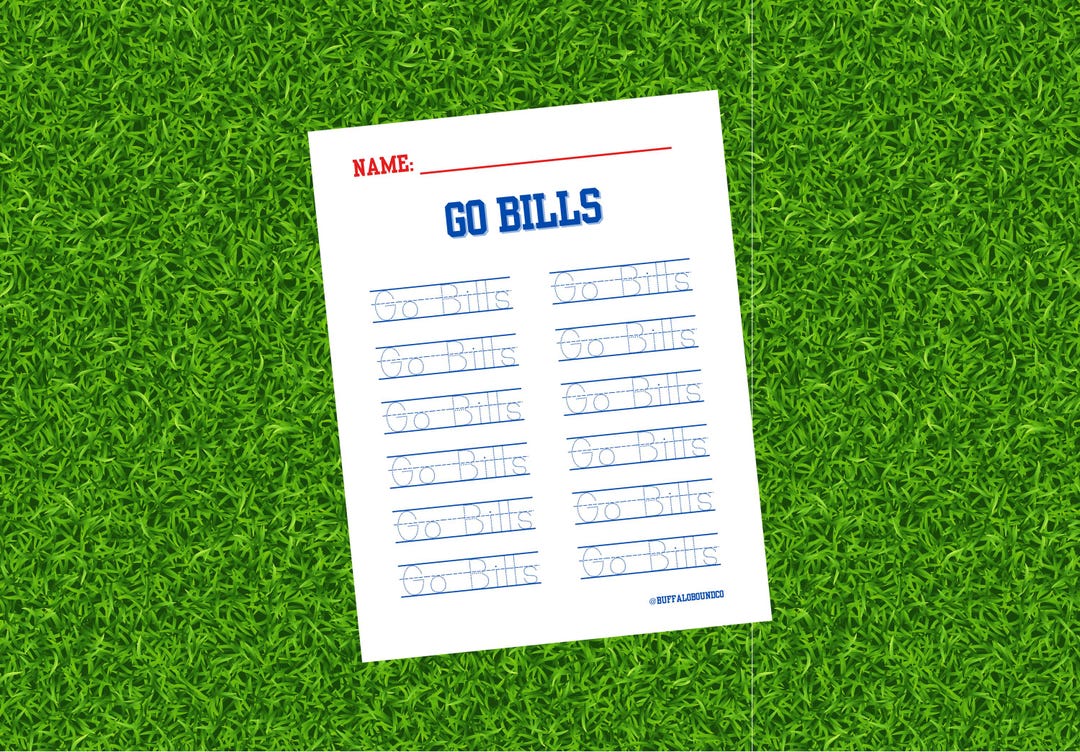 Go Bills Tracing Worksheet | Buffalo Football | Preschool Worksheet ...