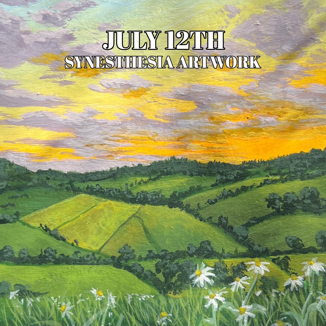 July 12th Birthday Painting - Artwork - Hand Painted - Synesthesia Art ...