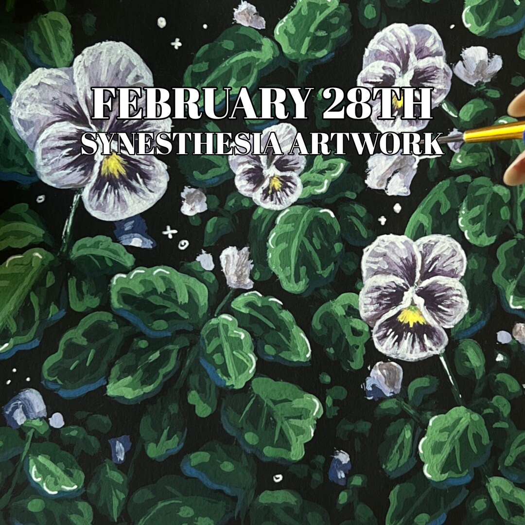 February 28th Birthday Painting - Artwork - Hand Painted - Synesthesia ...