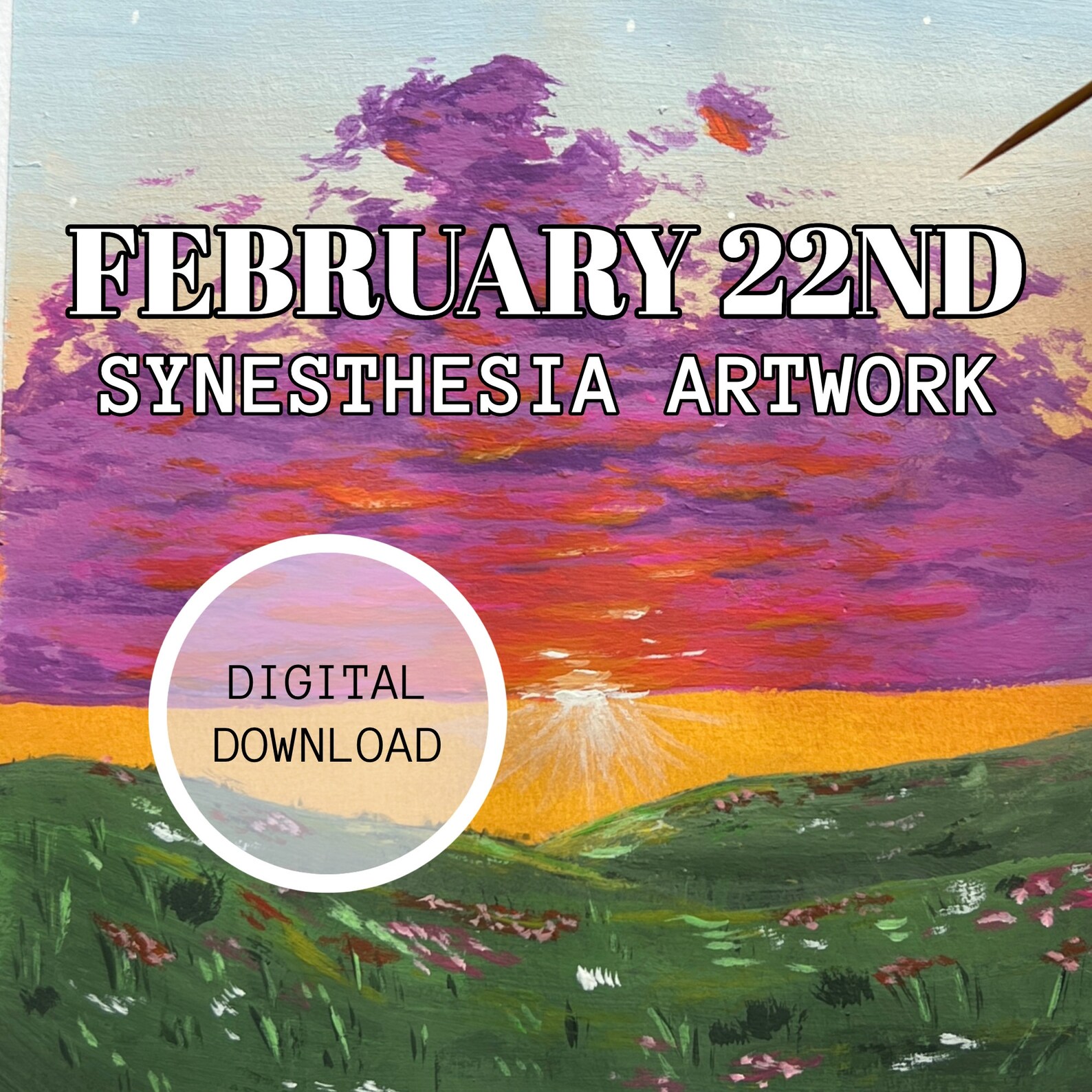 February 22nd Birthday Painting Digital Artwork High Quality Art Prints ...