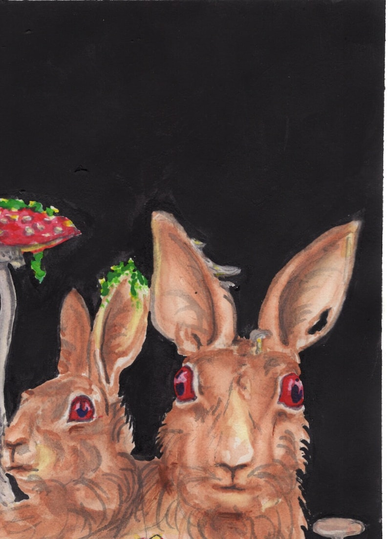 Twin Rabbit Digital Download Original Artwork Art Print Rabbit Bunny - Etsy