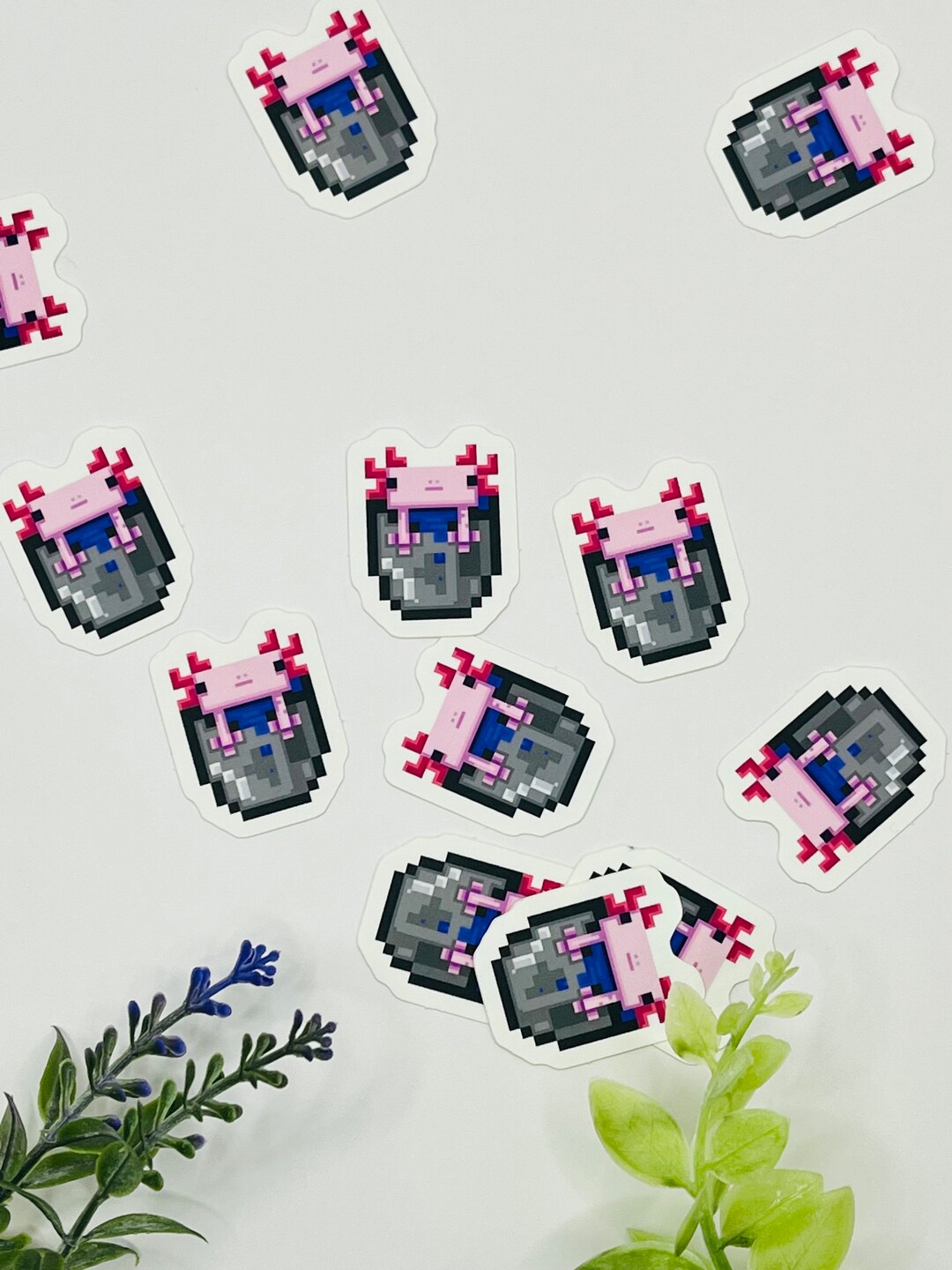 Cute Pixel Kawaii Axolotl Bucket Sticker Pixel Art Axolotl - Etsy