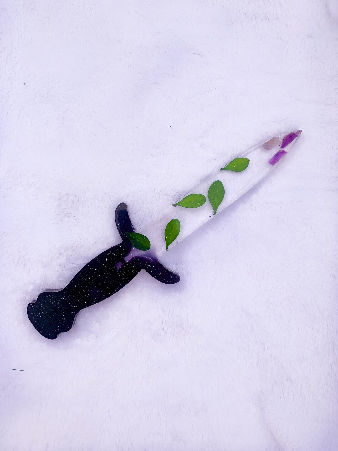 Amethyst Resin Dagger Decorative Dagger Amethyst Chips Pagan Wand Altar ...