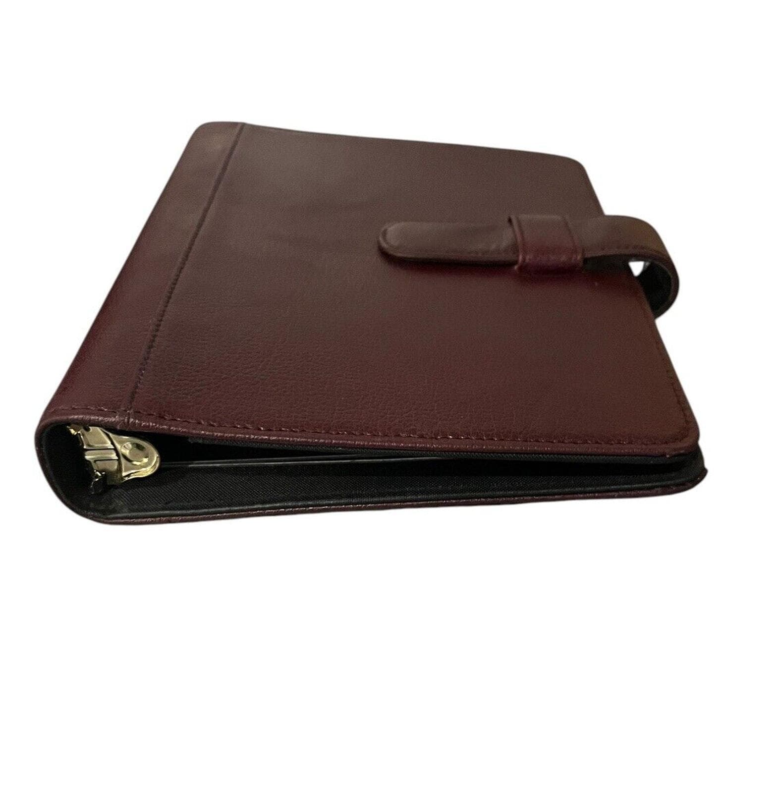 Vintage Day-timer Planner Burgundy Genuine Leather 7 Ring Binder Buckle ...