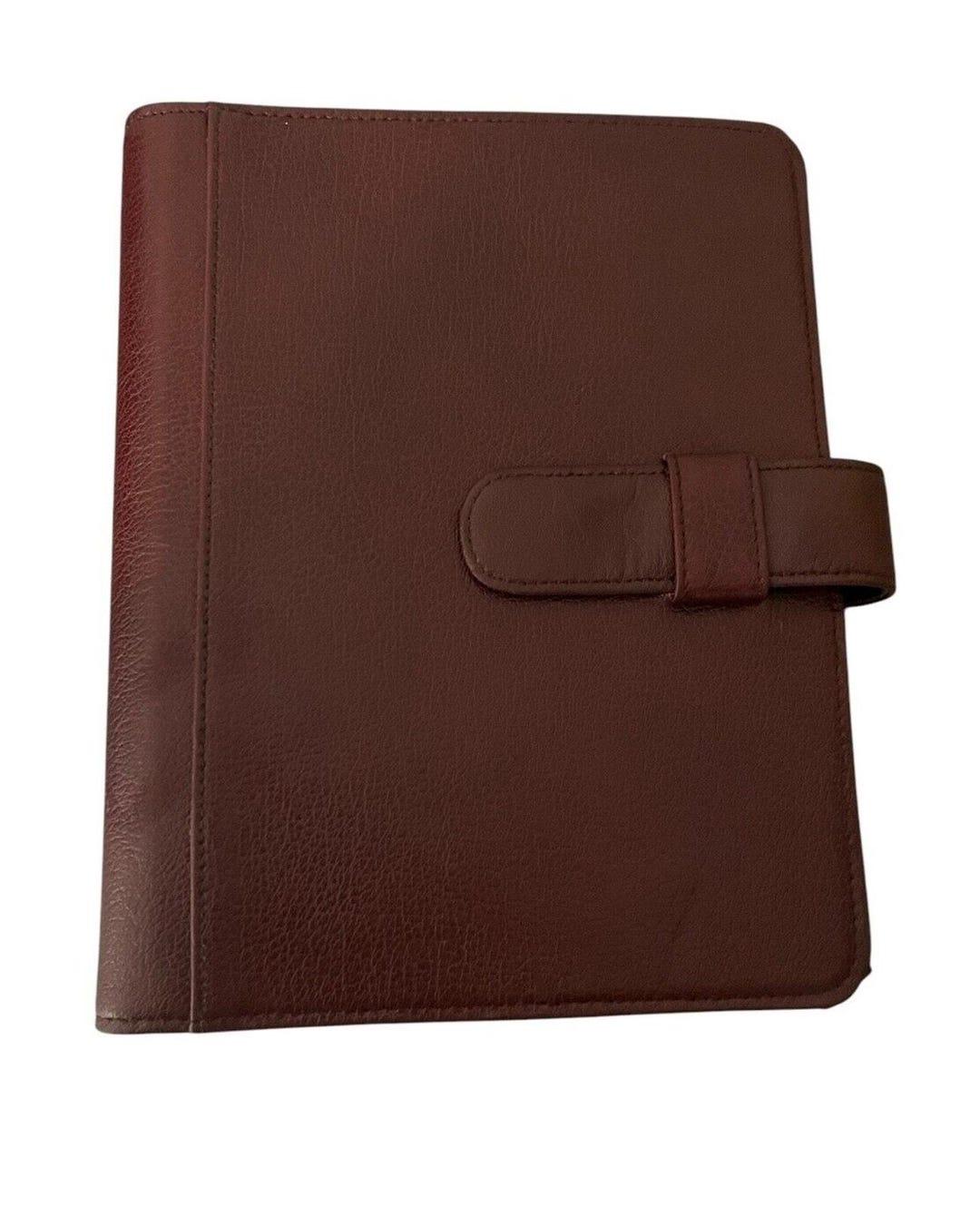 Vintage Day-timer Planner Burgundy Genuine Leather 7 Ring Binder Buckle ...