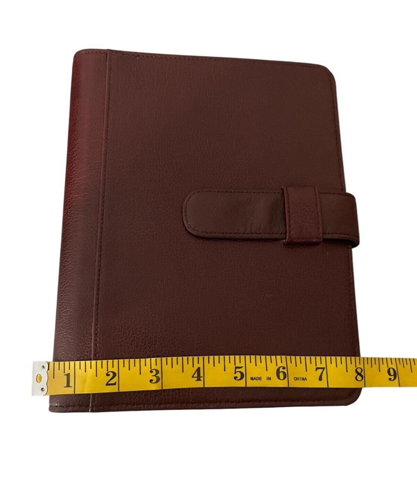 Vintage Day-timer Planner Burgundy Genuine Leather 7 Ring Binder Buckle ...