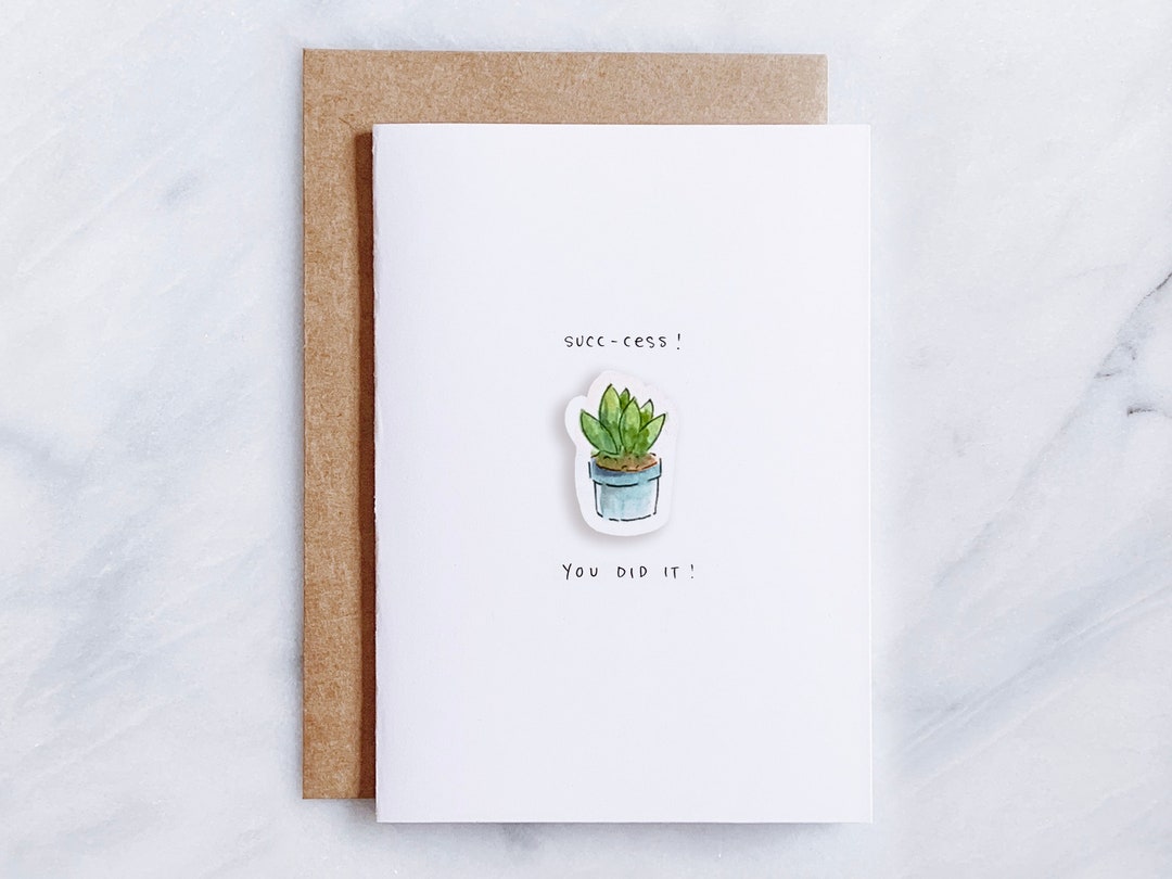 Plant Pun Congratulations Card Minimal Graduation Card Card Blank Card ...