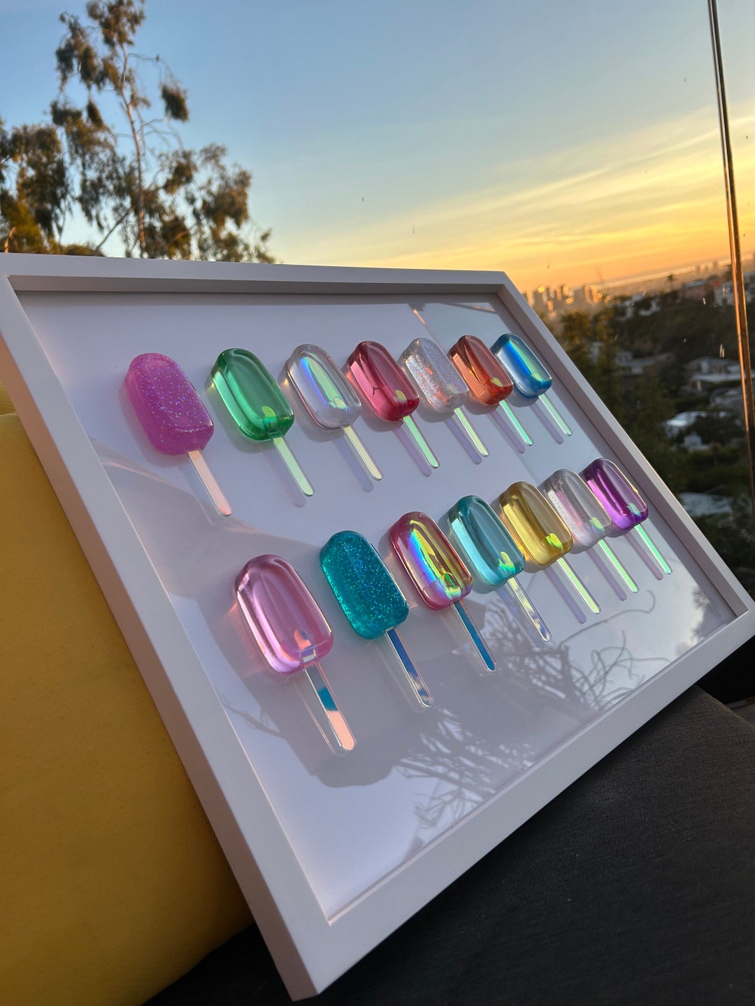 Popsicle Wall Art 21x17 in Resin Ice Cream Epoxy Candy Large 3d ...