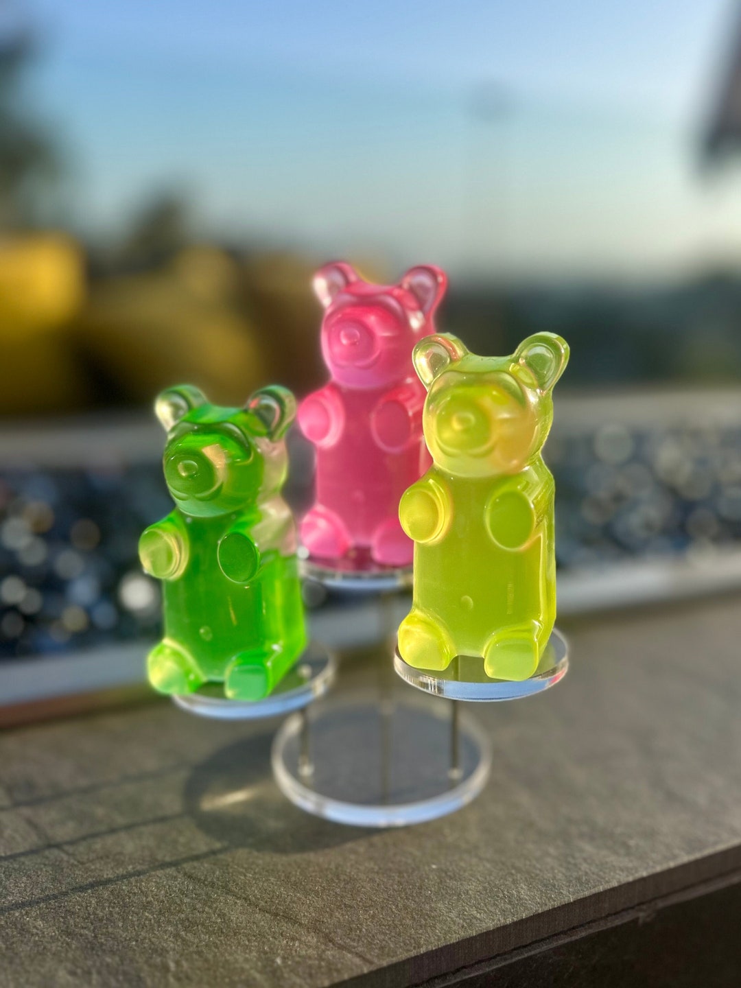 3 Neon Gummy Bear Sculpture - Etsy
