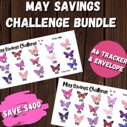 May Savings Challenge Bundle Cash Envelope and Tracker - Etsy