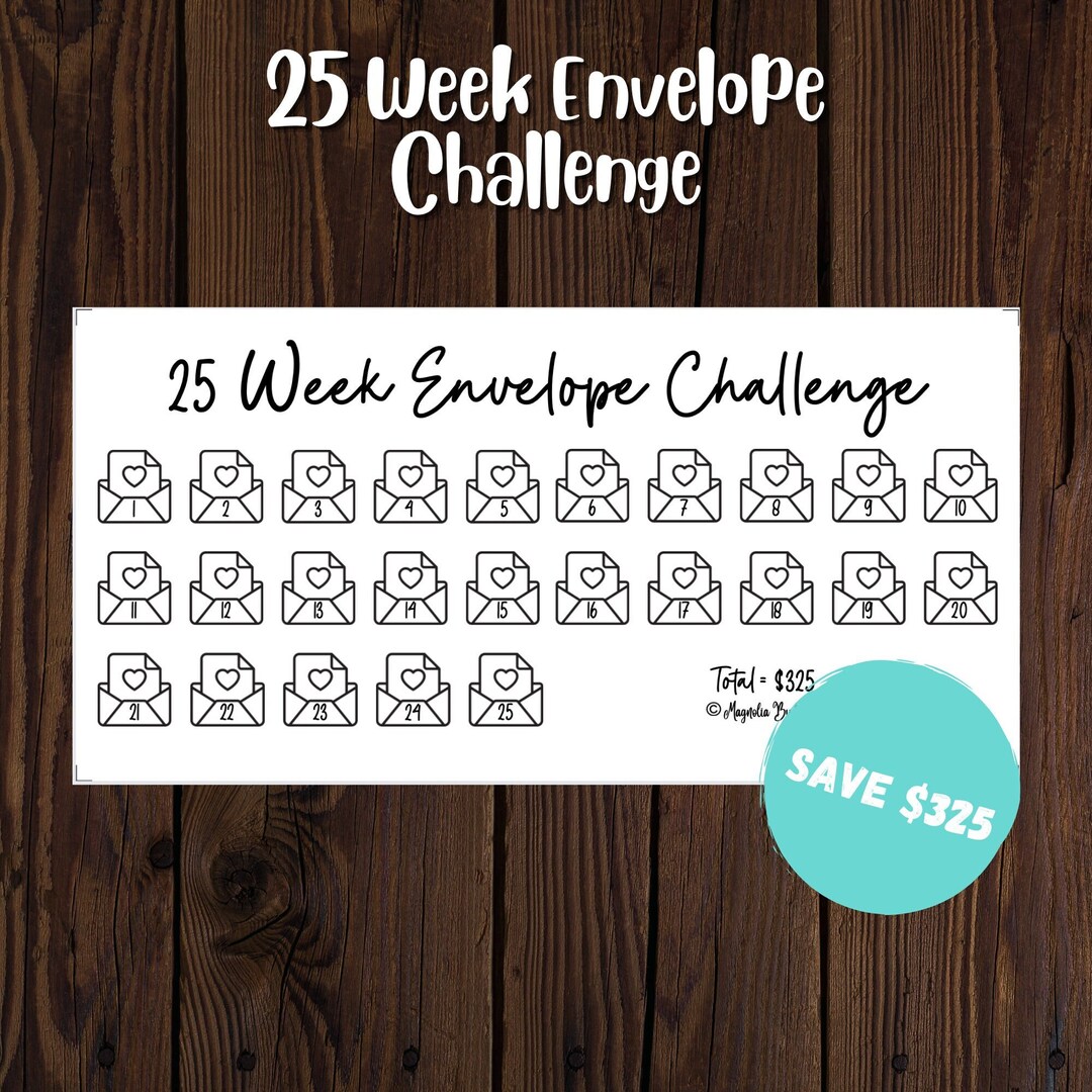 25 Week Envelope Savings Challenge | Envelope Savings Tracker | A6 Size ...
