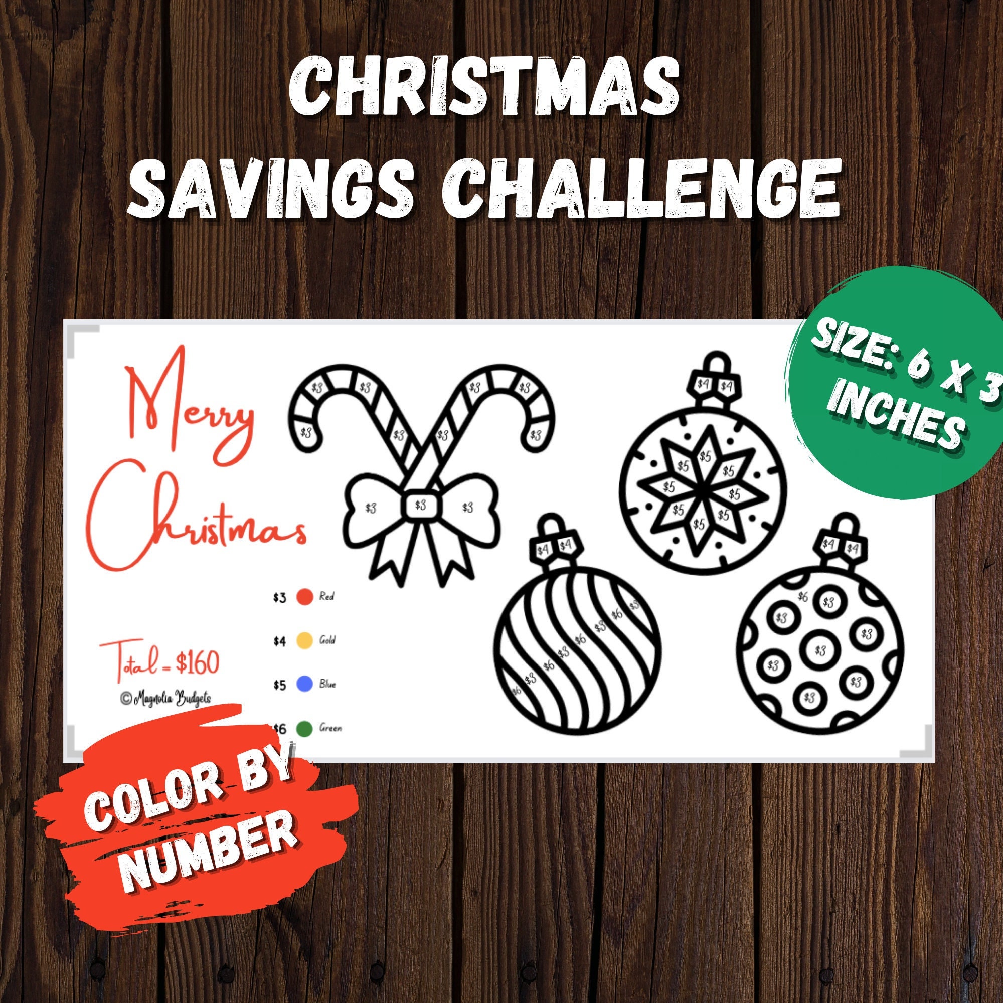 Christmas Savings Challenge | Color by Number Savings Challenge ...