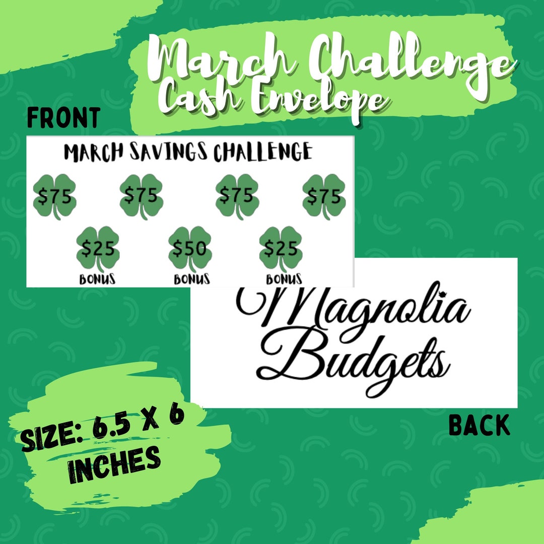 March Savings Challenge | Digital Download | Monthly Savings Challenges ...