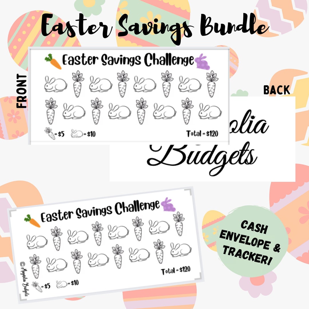 Easter Savings Challenge Bundle | Cash Envelope and Tracker | Easter ...
