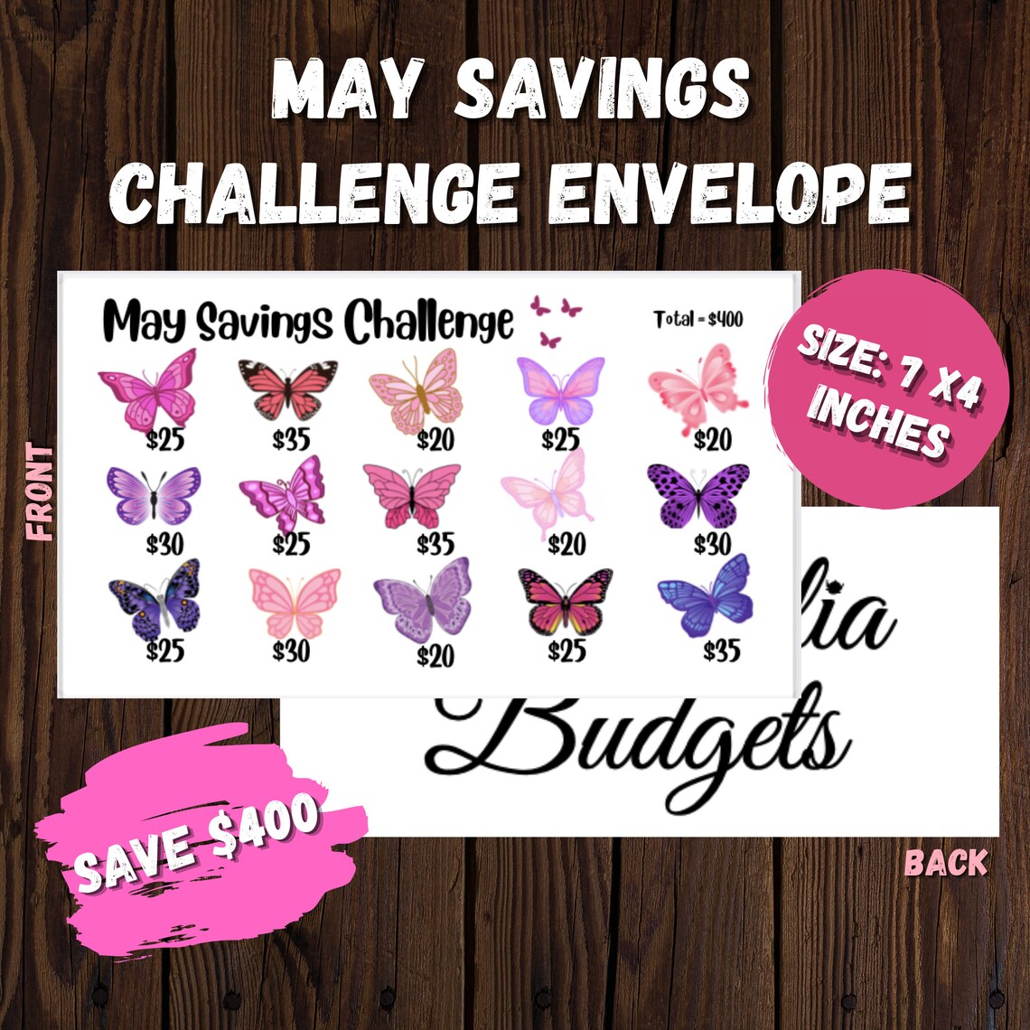 May Savings Challenge Bundle Cash Envelope and Tracker - Etsy