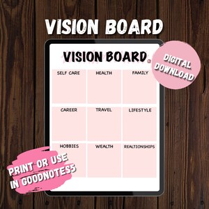Vision Board Digital | Printable Vision Board | Goal Setting ...