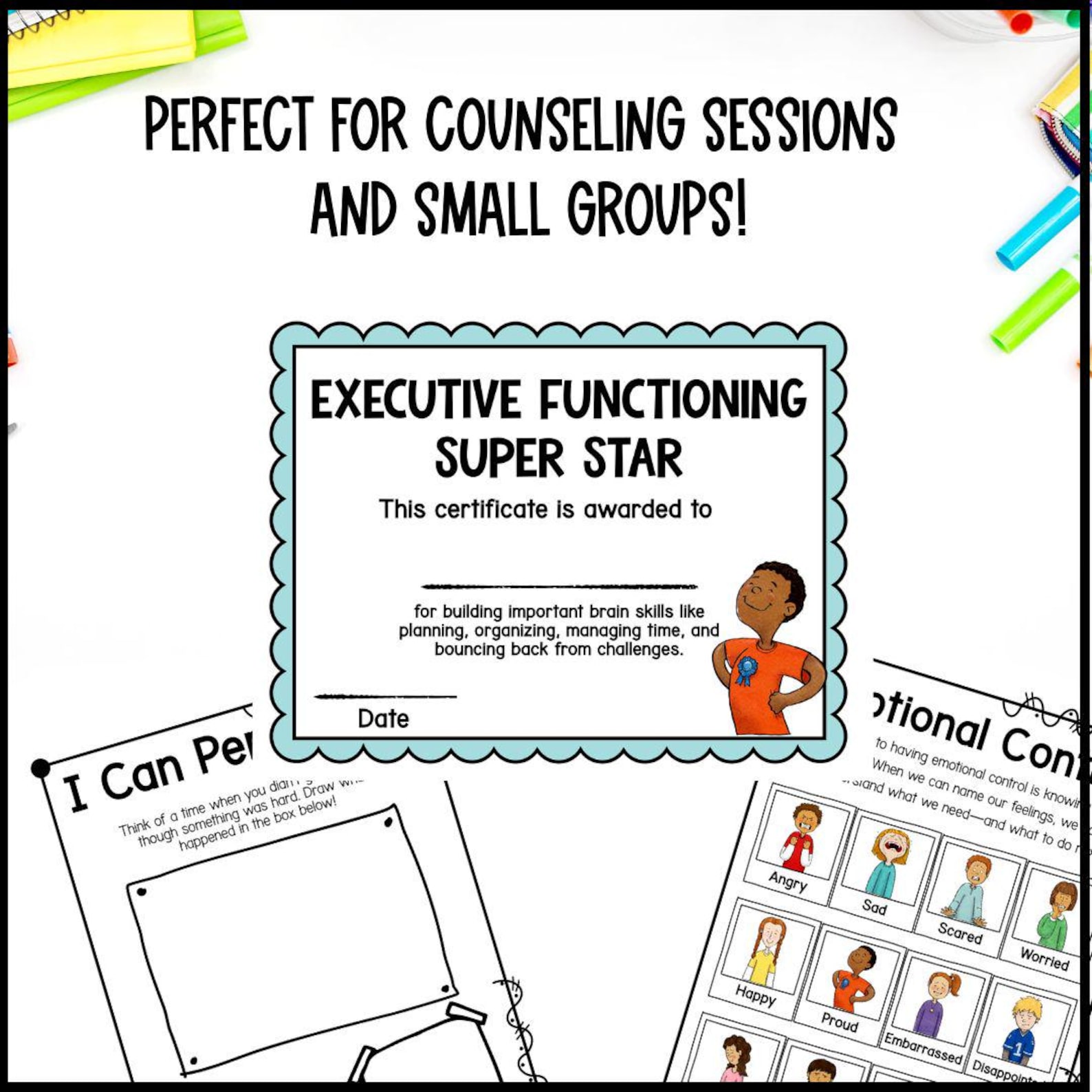 Executive Functioning & Emotional Regulation Worksheets – Counseling ...