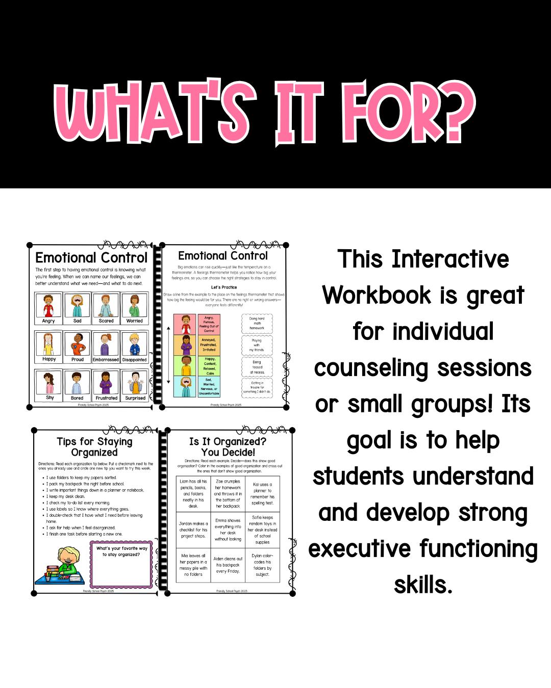 Executive Functioning & Emotional Regulation Worksheets – Counseling ...