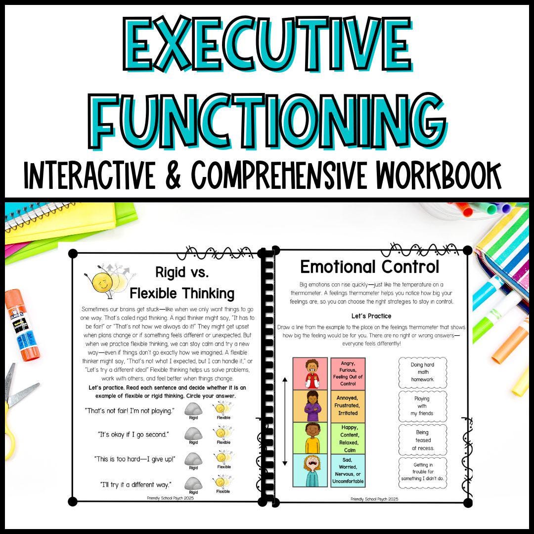 Executive Functioning & Emotional Regulation Worksheets – Counseling ...