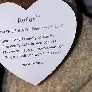TY Beanie Baby - RUFUS the Dog - Etsy