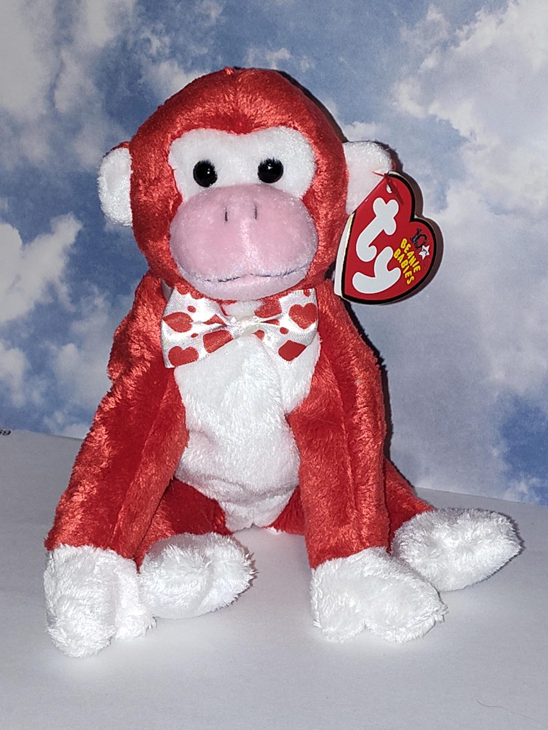 TY Beanie Baby - VALENTINE the Monkey Mwmts - Etsy