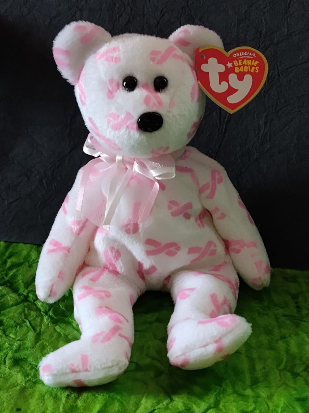 TY Beanie Baby - GIVING the Bear (breast Cancer Awareness Bear) Mwmts ...