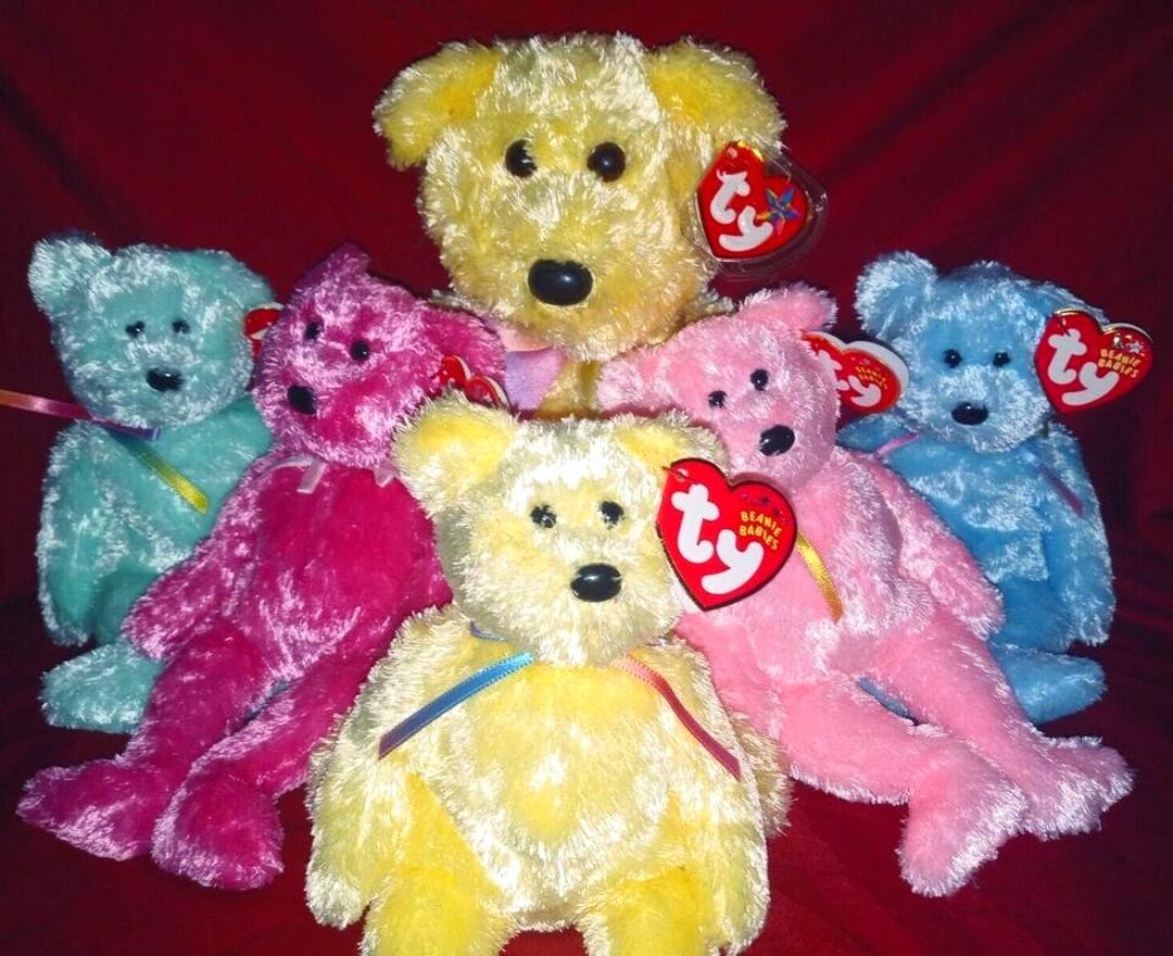 TY Beanie Buddy - SHERBET the Bear (yellow Version) W/ 5 Sherbet ...