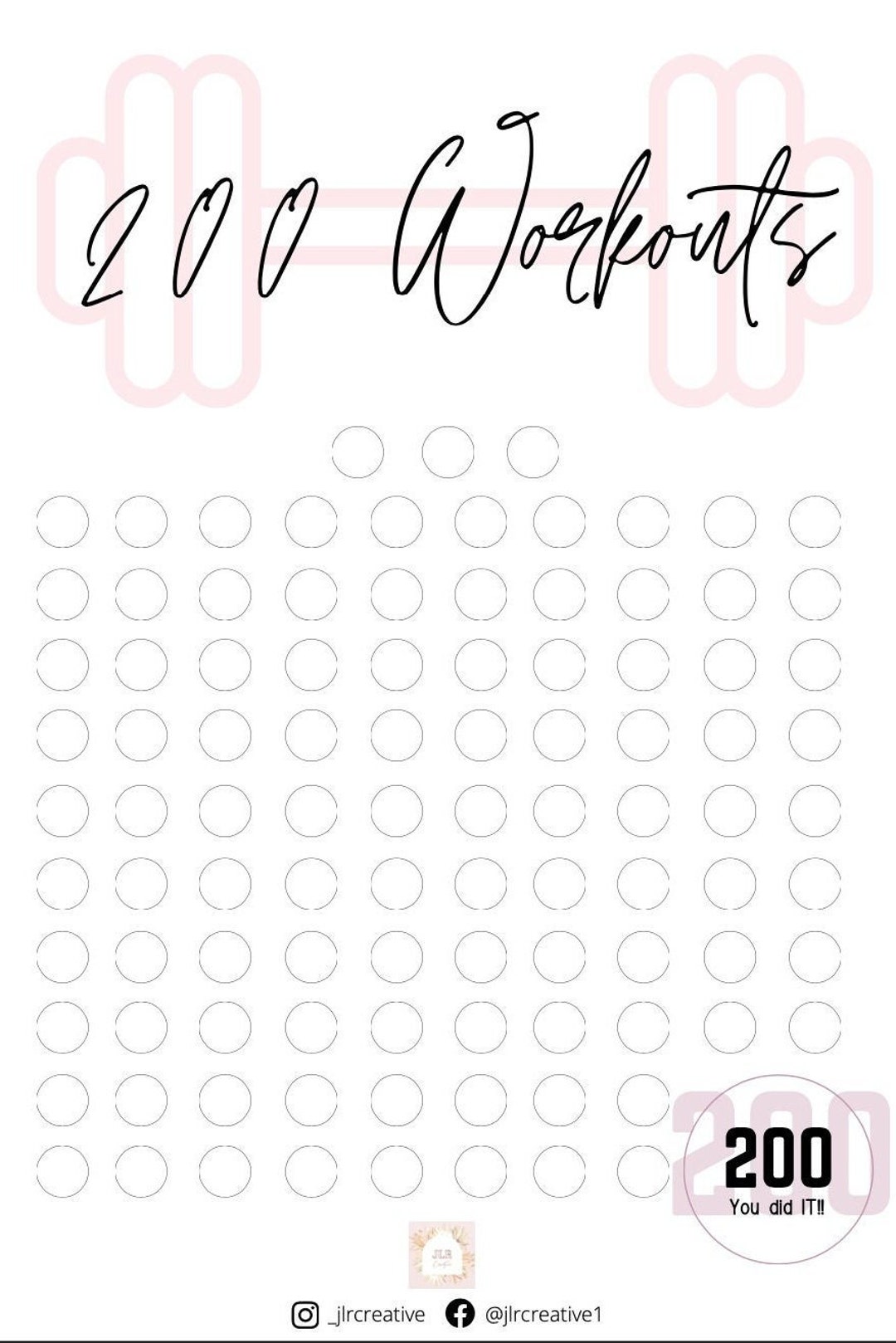 200 Workouts Goal Tracker - Etsy