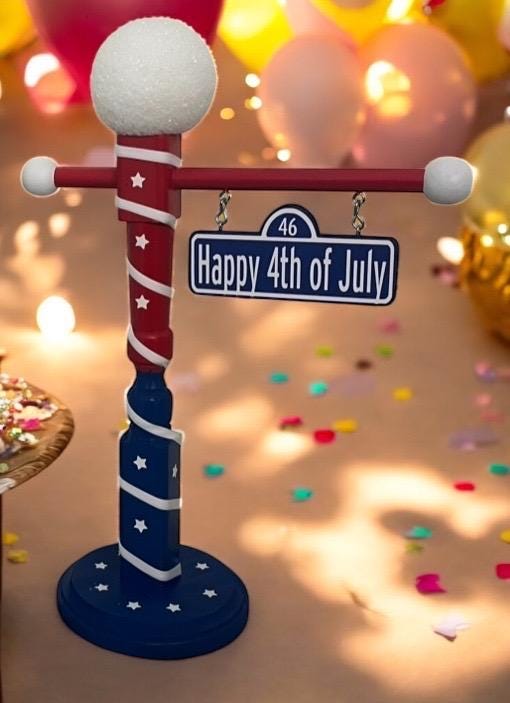 July 4th Inspired Lamp Post Street Sign 14inch Centerpiece - Etsy