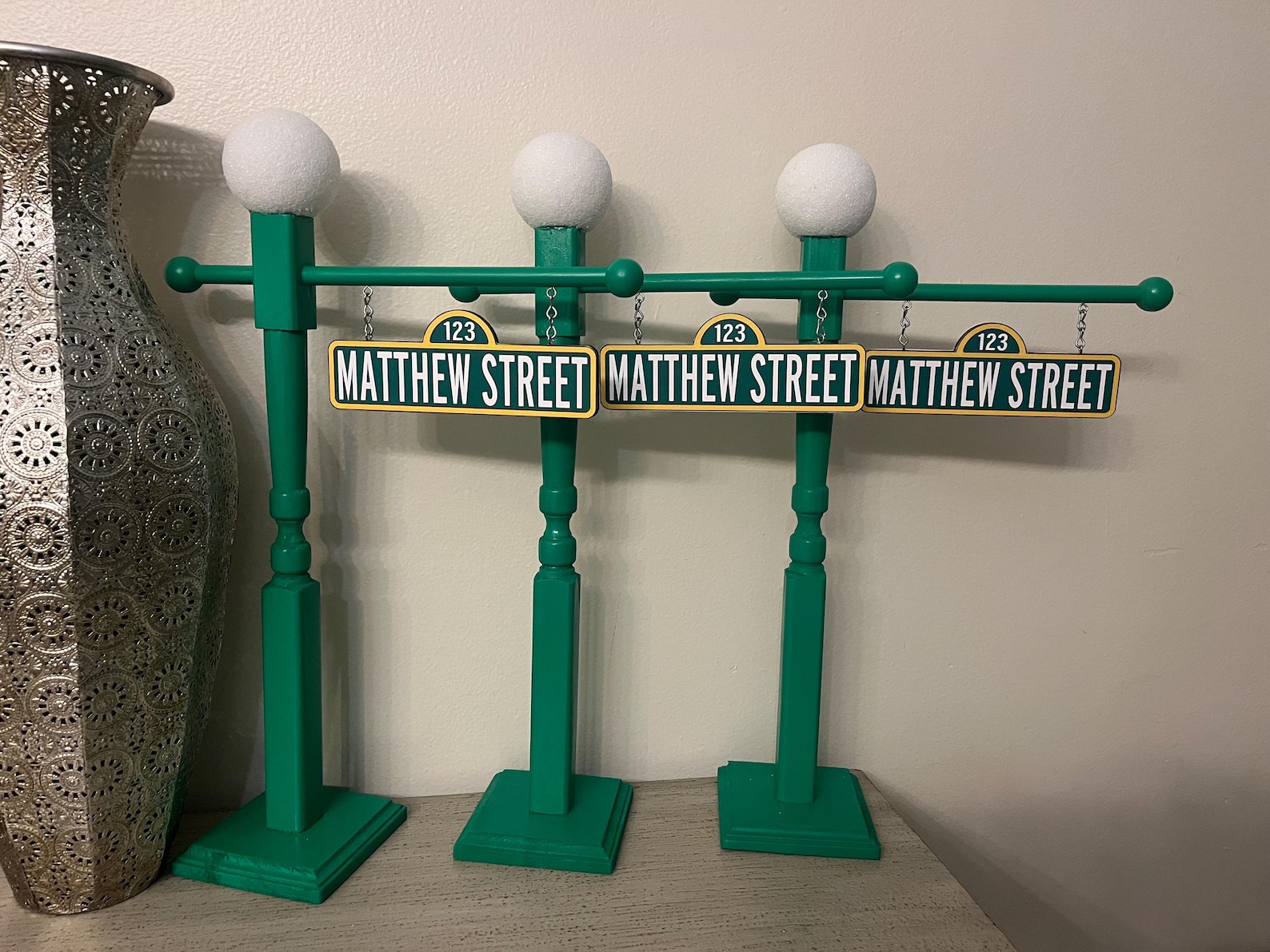 3 Lamp Post Street Sign 21 Inch Centerpieces - Etsy