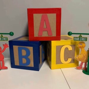 ABC Block Centerpiece, Party Decoration, 1st Birthday Decorations, 123 ...