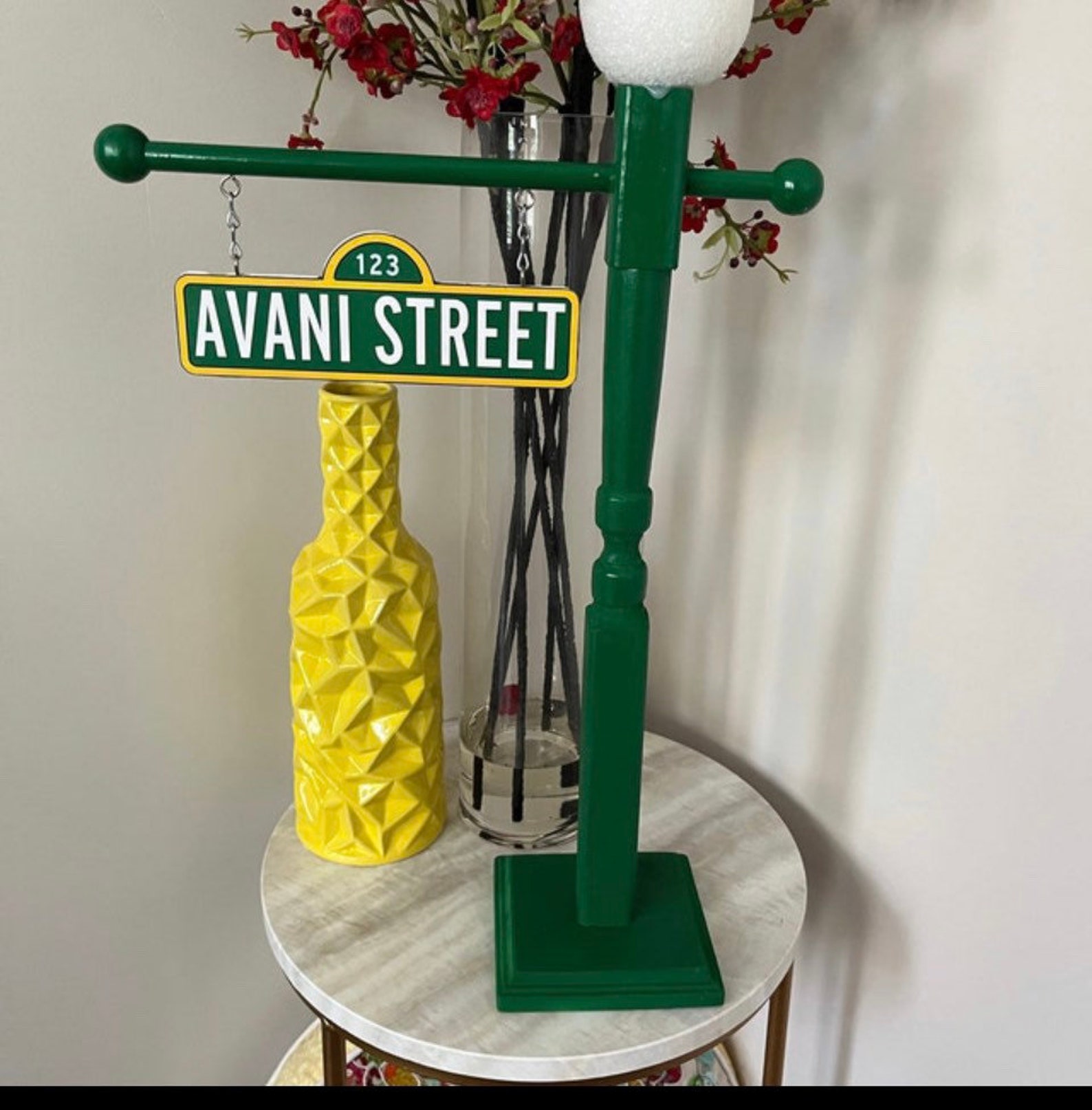 Set of 3 Lamp Post Street Sign 21 Inch Centerpieces - Etsy