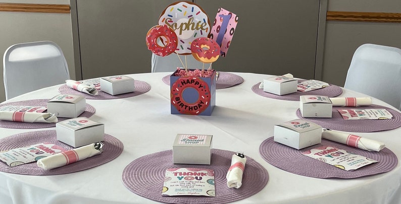 Donut Birthday Centerpiece Donut Party Decorations Two Sweet Party ...